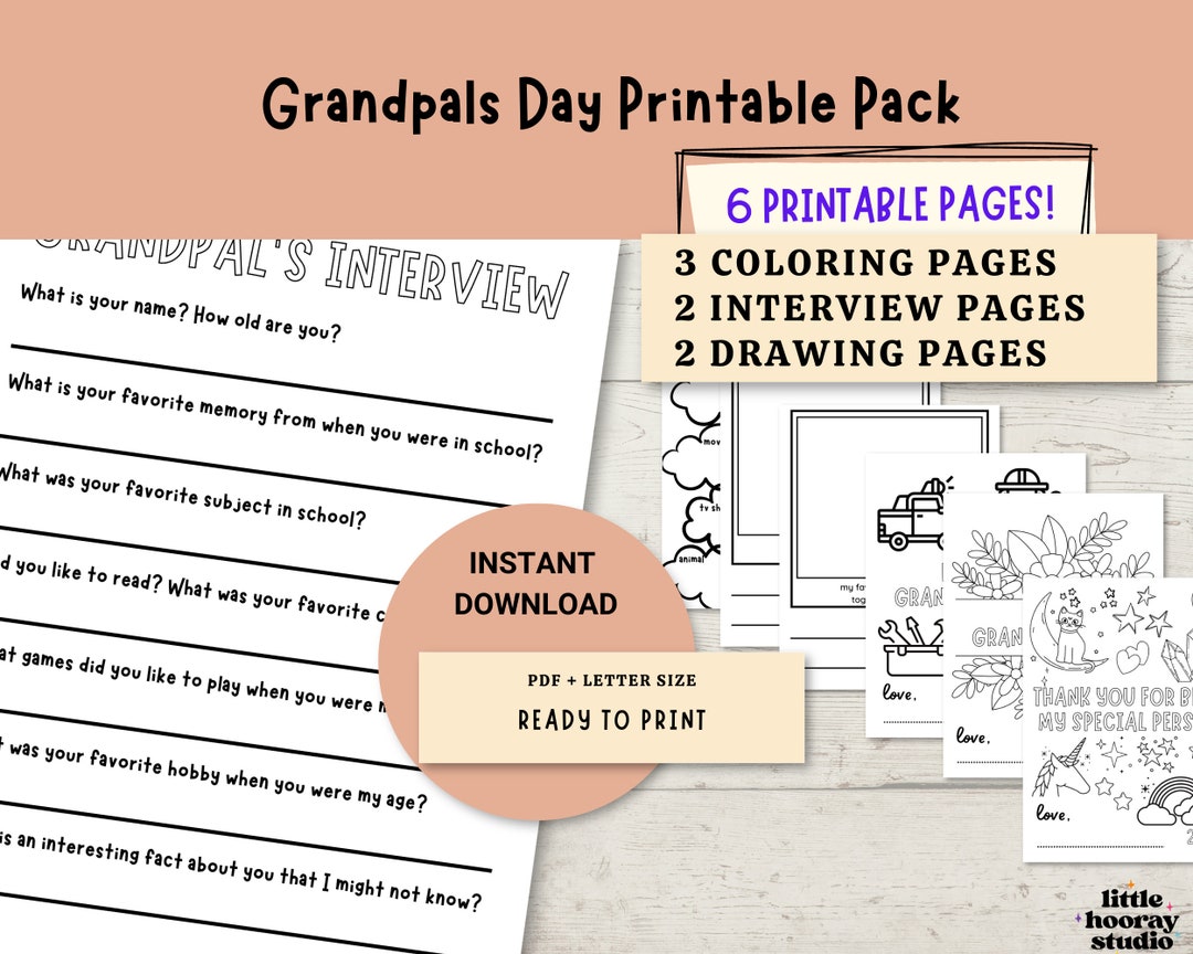Grandpals Day Craft, Grandparents Day Gift, Grandparents Printable ...