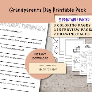 Grandparents Day Craft, Grandparents Day Gift, Grandparents Printable ...