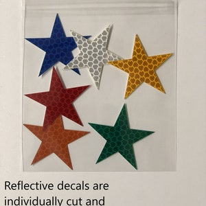 1.0 Inch Star Prismatic Retro Reflective Decal High Intensity - Set of ...