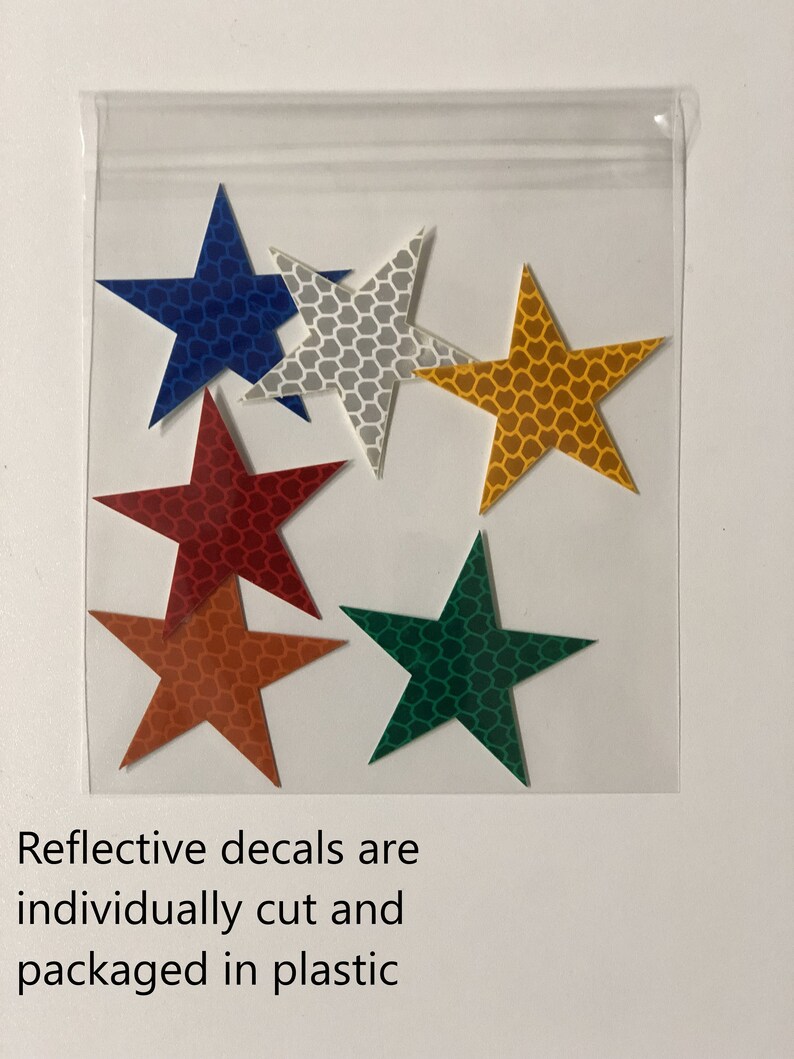 1.0 Inch Star Prismatic Retro Reflective Decal High Intensity - Set of ...