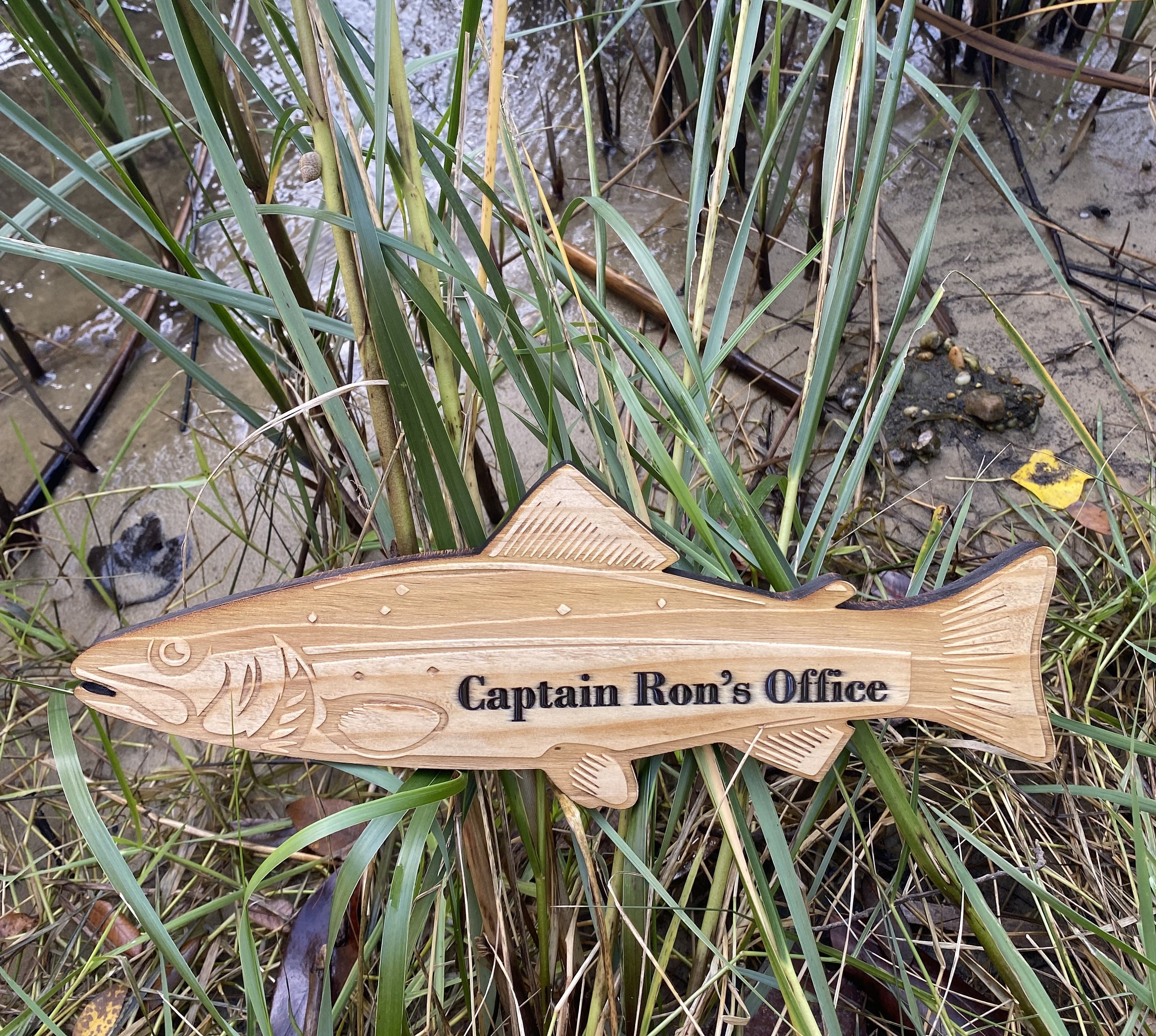 Personalized Engraved Wooden Trout With Resin Wording / Your Choice of ...