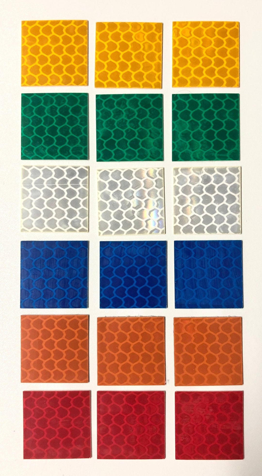 0.75 Inch Squares Prismatic Retro Reflective Decal High Intensity - Set ...