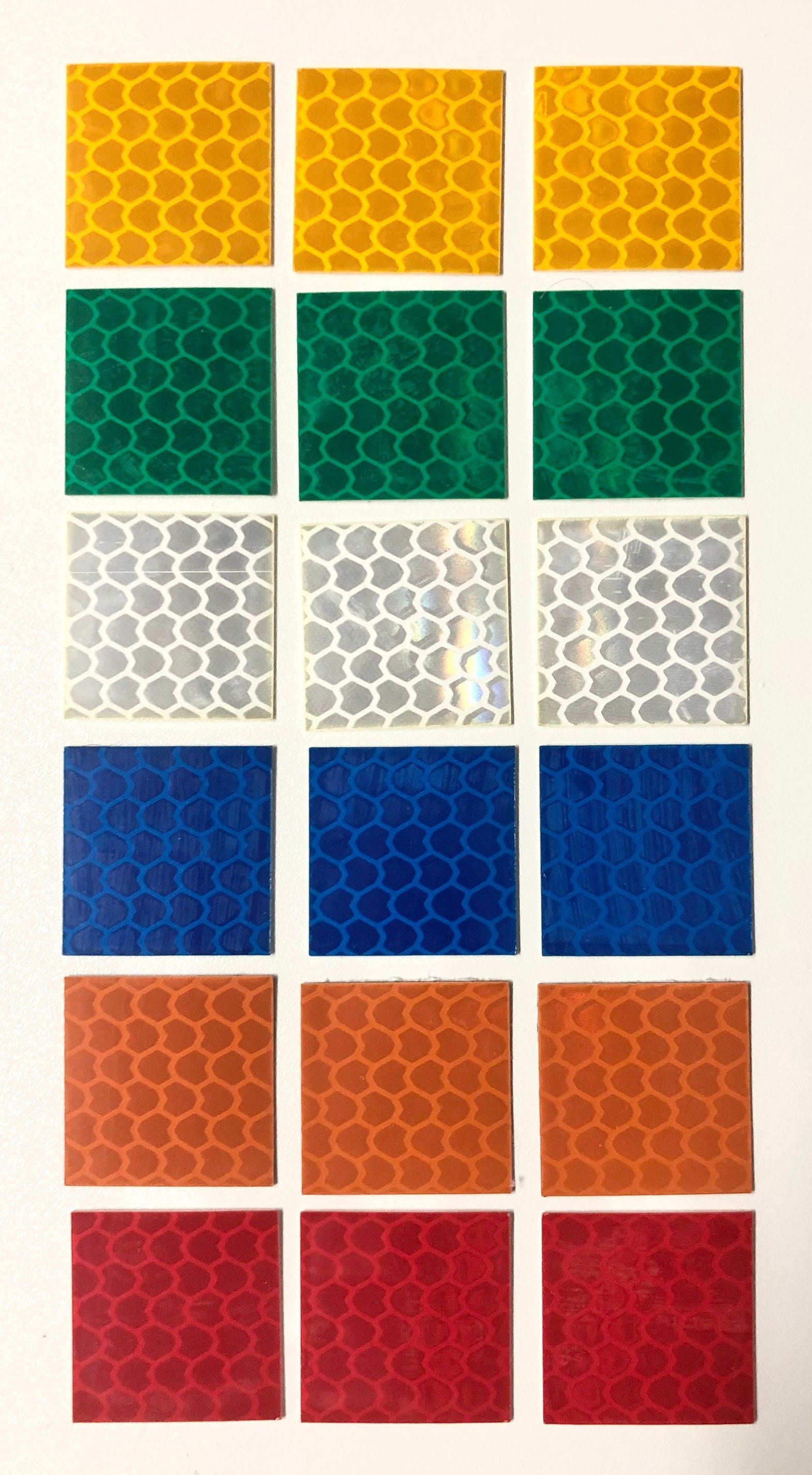 2.0 Inch Squares Prismatic Retro Reflective Decal High Intensity - Set ...