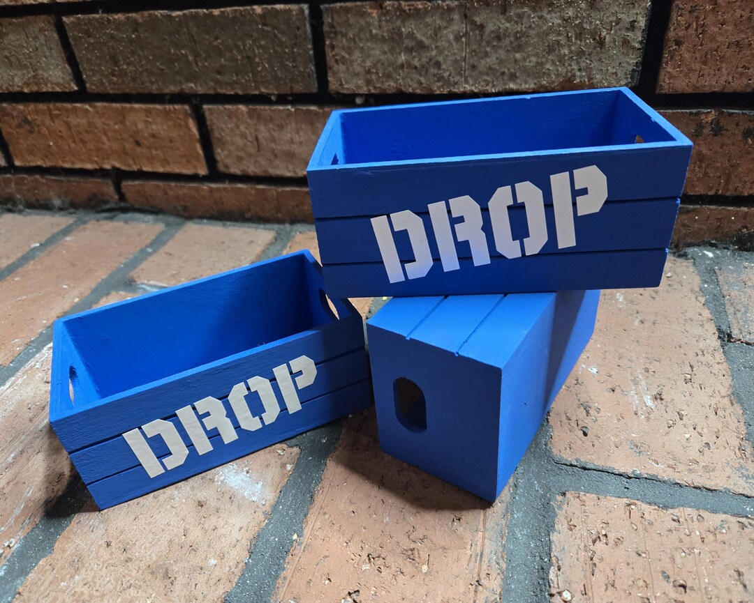 Gamer Drop Box: Blue Wooden Loot Crate Party Favor - Etsy