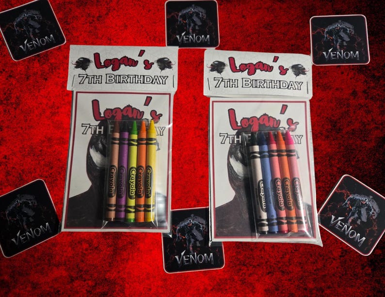 Custom Venom Inspired Birthday Coloring Pack: Personalized Party Favor ...