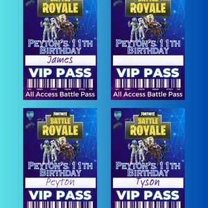 Fort Gaming VIP Pass: Boy's Birthday Party (digital Download) - Etsy