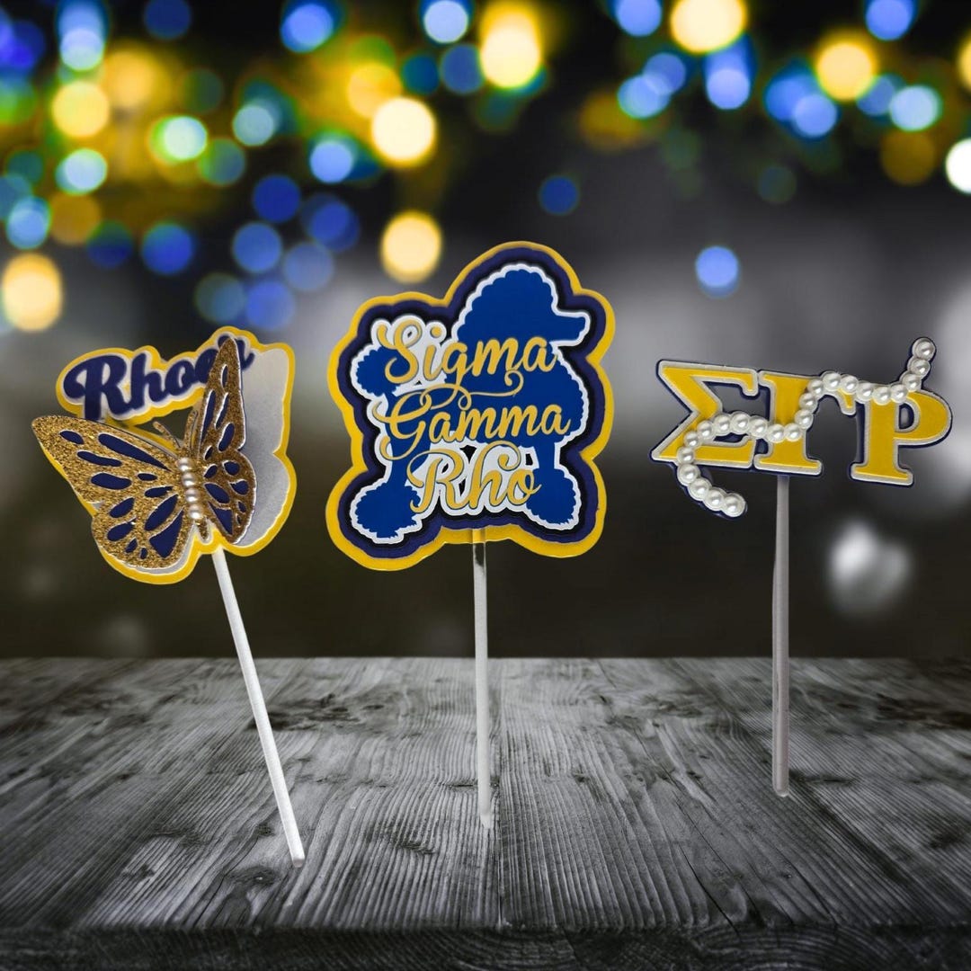 Sigma Gamma Rho Cupcake Toppers – Custom Sgrho Decor With Butterfly ...