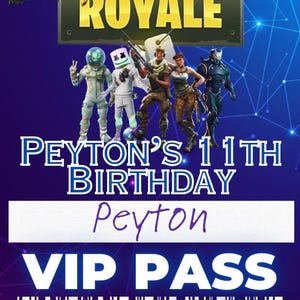 Fort Gaming VIP Pass: Boy's Birthday Party (digital Download) - Etsy
