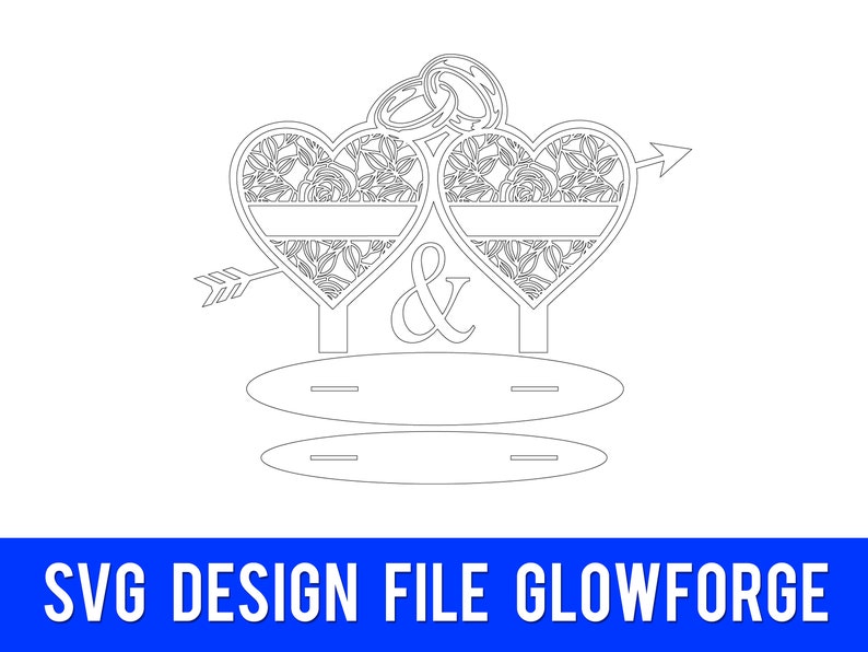 Wedding Hearts Digital SVG Design File Glowforge Laser | Etsy