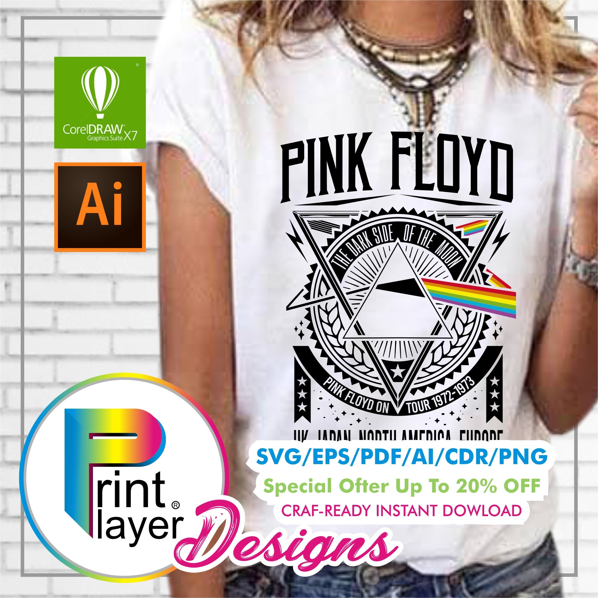 PINK FLOYD clipart descarga instantánea svg eps pdf ai cdr png lista ...