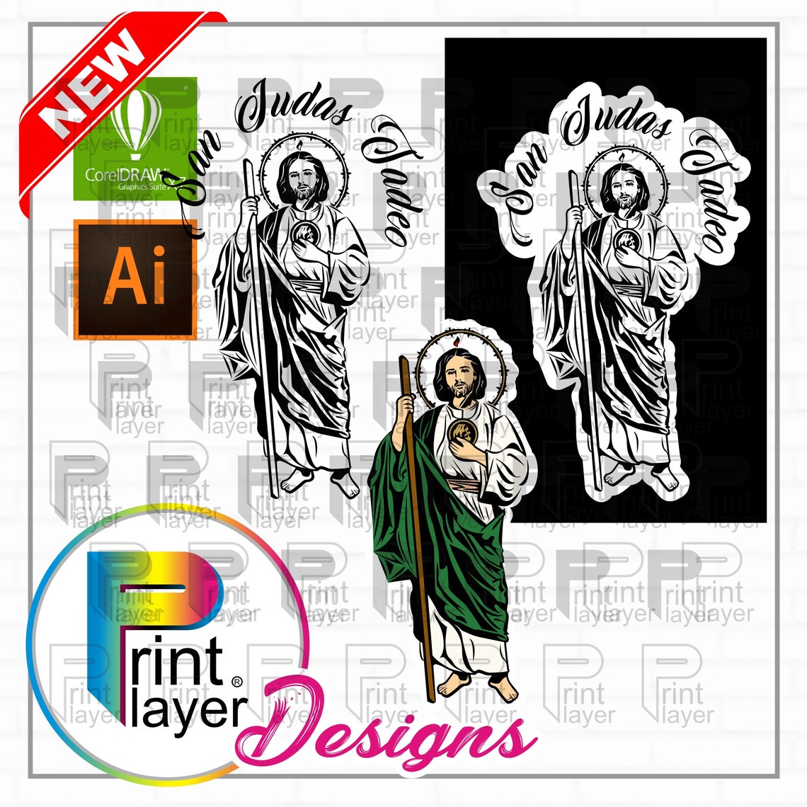 Saint Jude Thaddeus Clipart, Religious Label Instant Download svg Eps ...