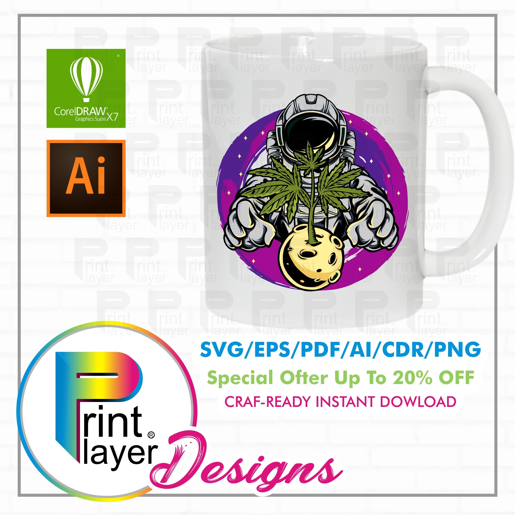 Cannabis Astronaut Cannabis Drugs Clipart svg Eps Pdf Ai Cdr - Etsy UK