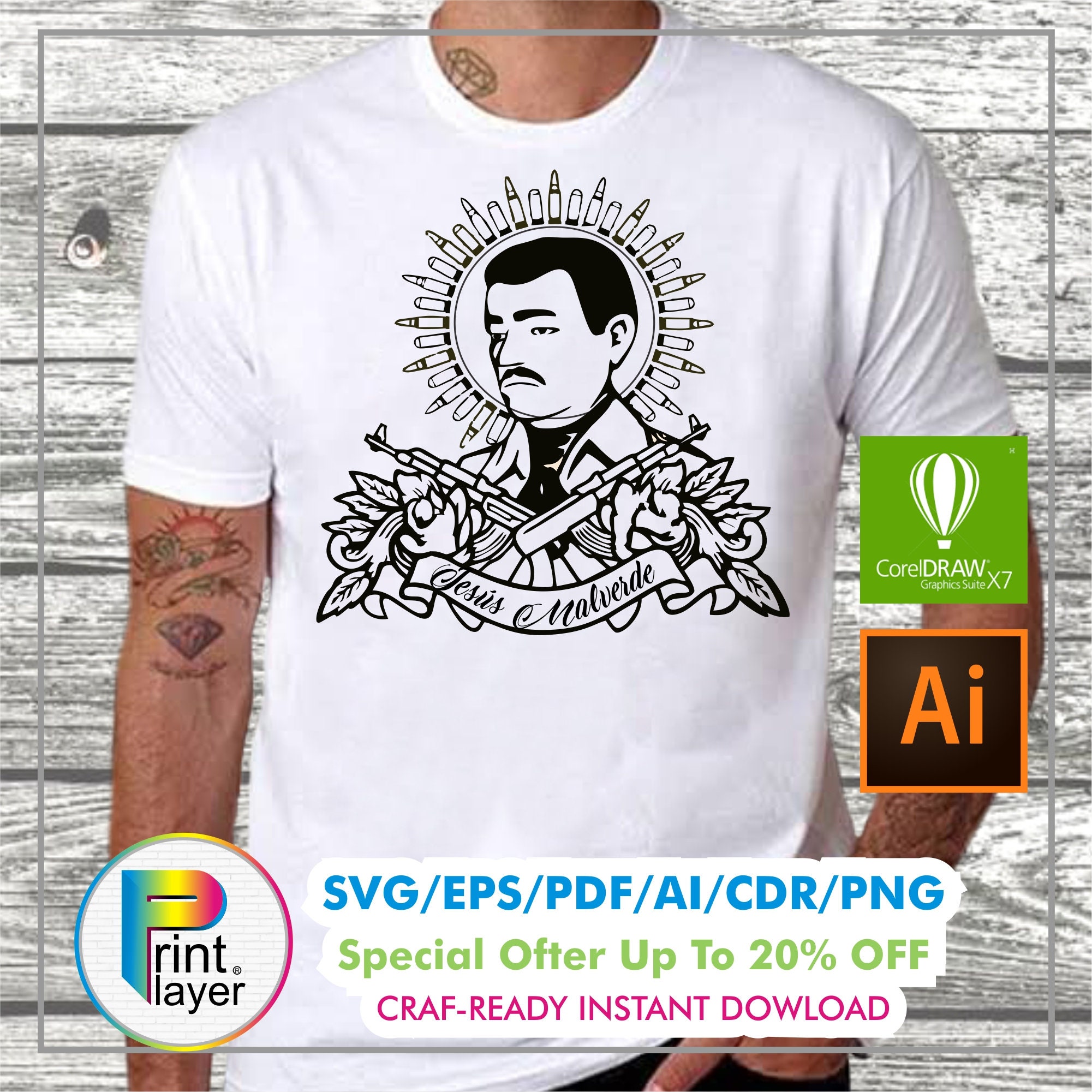 JESUS MALVERDE Clipart, Religious Label Instant Download svg Eps Pdf Ai ...