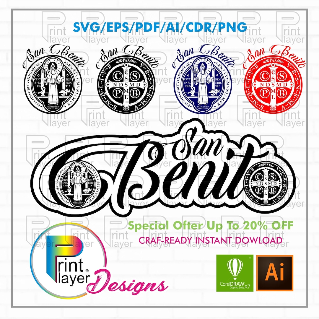 Saint Benedict Clipart, Religious Label Instant Download svg Eps Pdf Ai ...