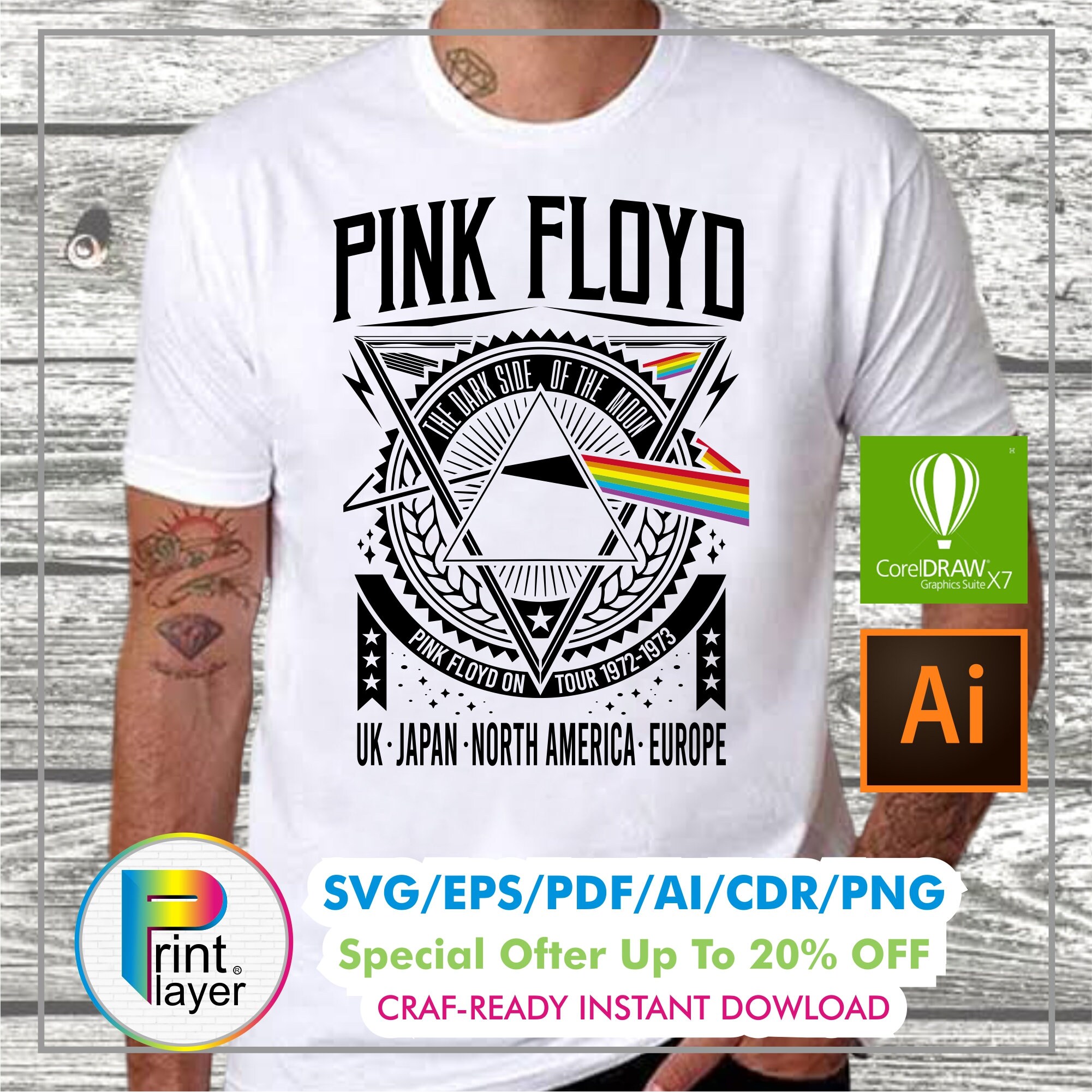 PINK FLOYD clipart descarga instantánea svg eps pdf ai cdr png lista ...