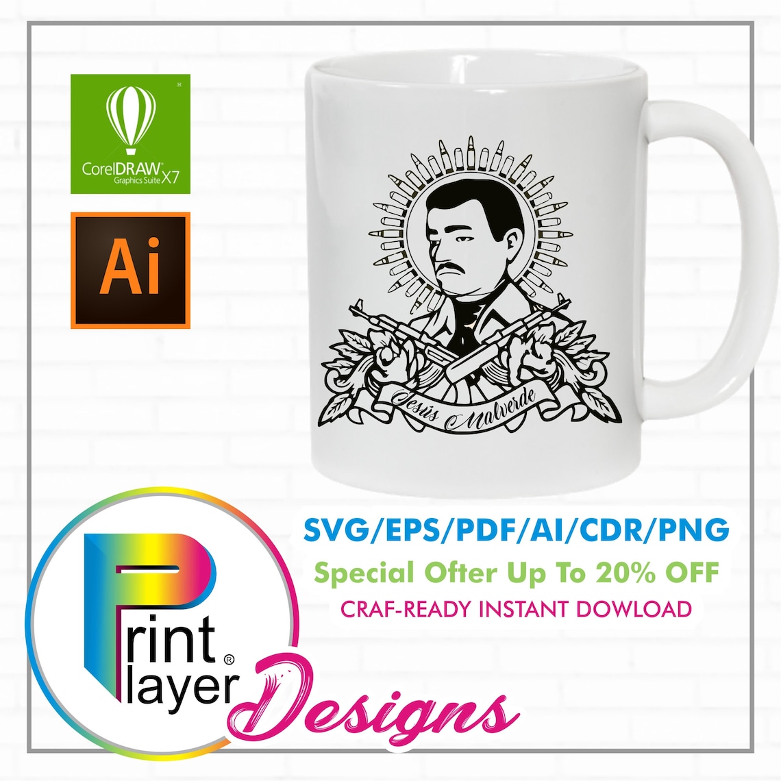JESUS MALVERDE Clipart Religious Label Instant Download svg - Etsy