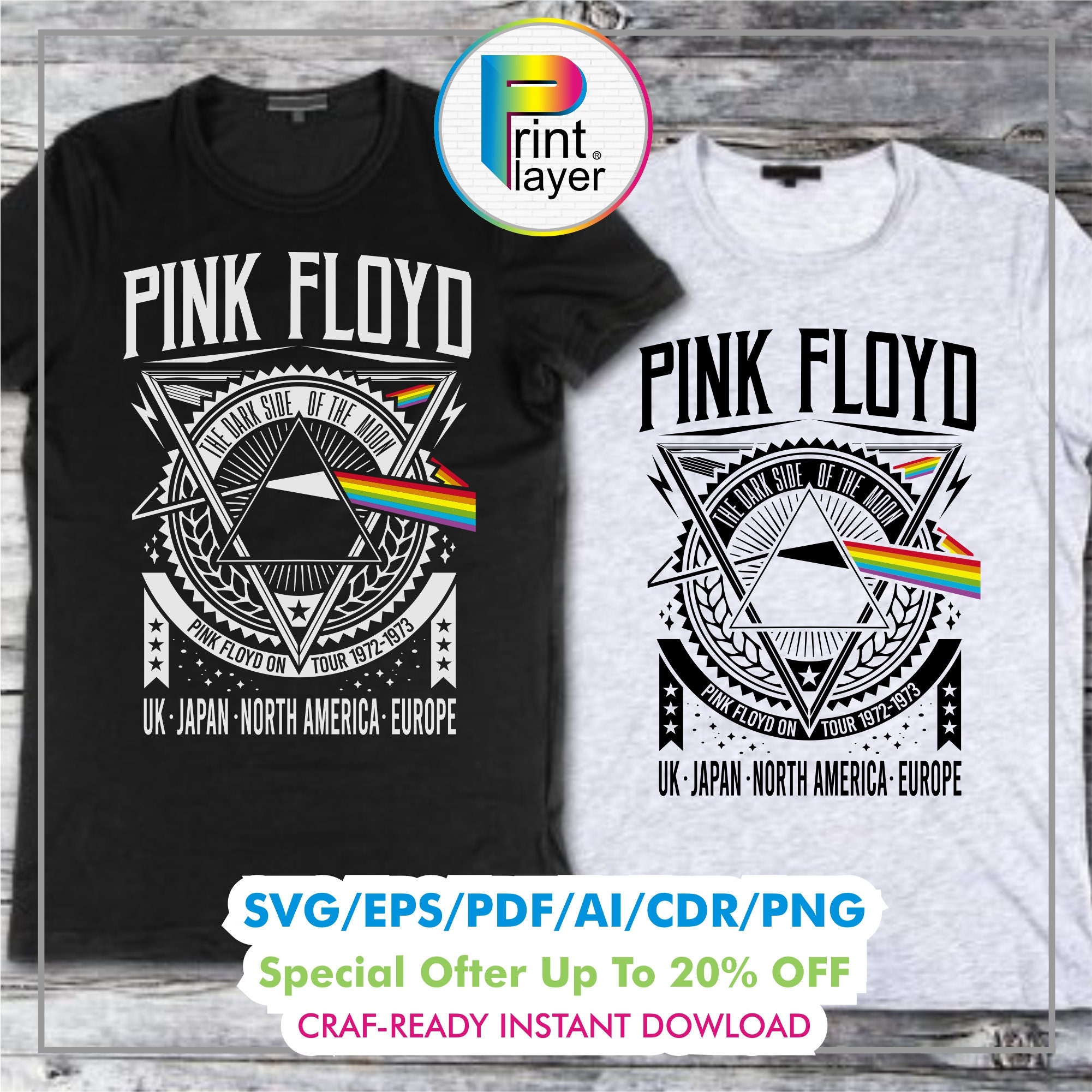 PINK FLOYD clipart descarga instantánea svg eps pdf ai cdr png lista ...