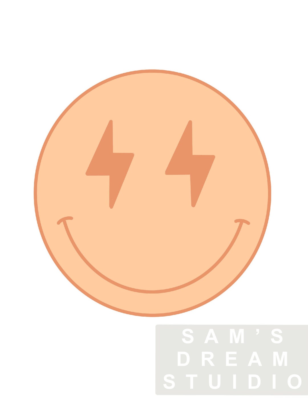 Coral Smiley Face Digital Download - Etsy