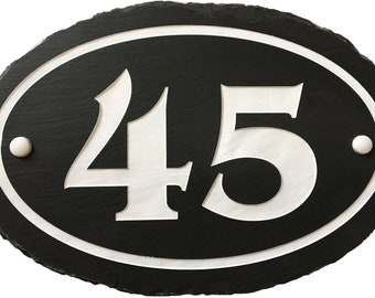 Custom Slate House Number Sign Oval Desgin Two Sizes - Etsy