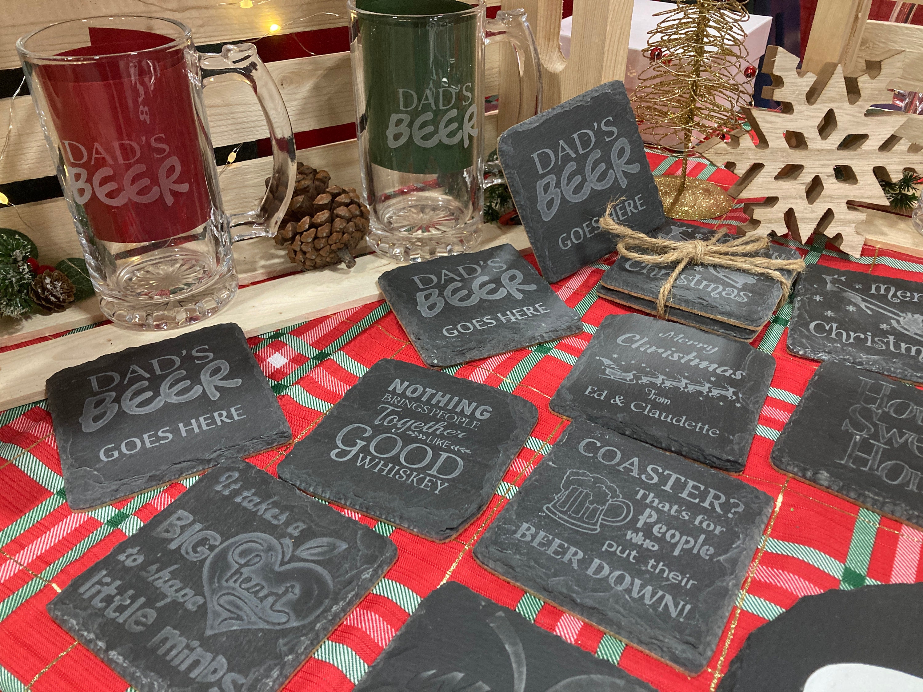 Merry Christmas Slate Coasters - Etsy Canada