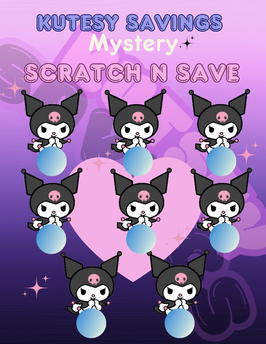 Anime Themed Savings Challenge Scratch N Save Low Income High Income - Etsy