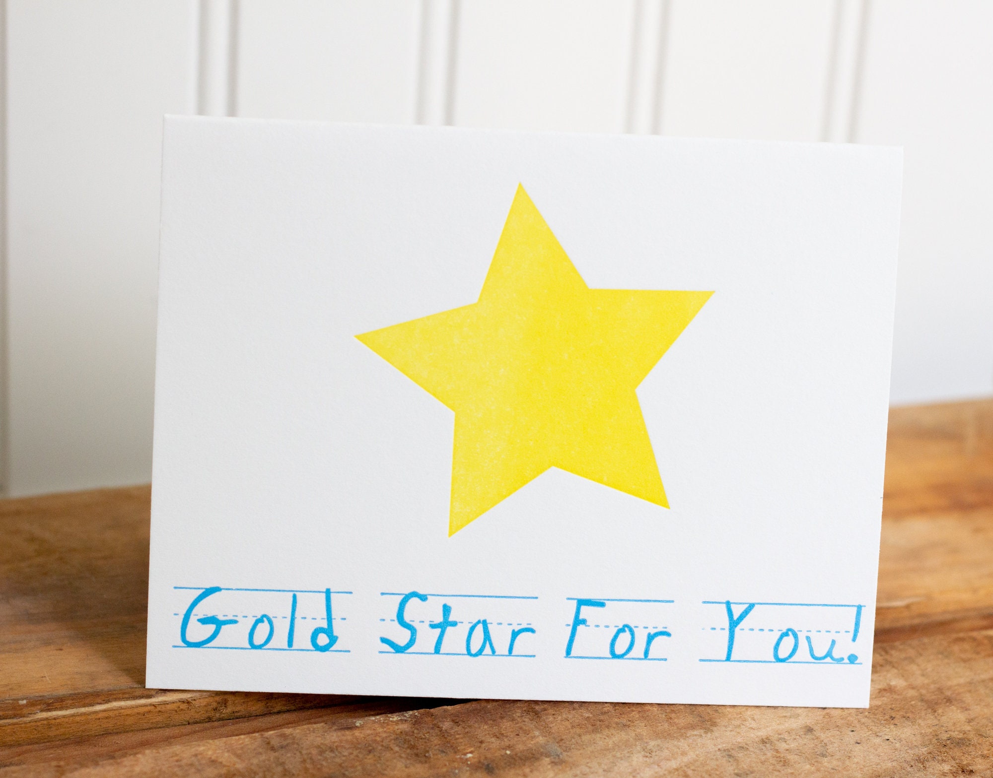 Letterpress Gold Star Congratulations Card - Etsy