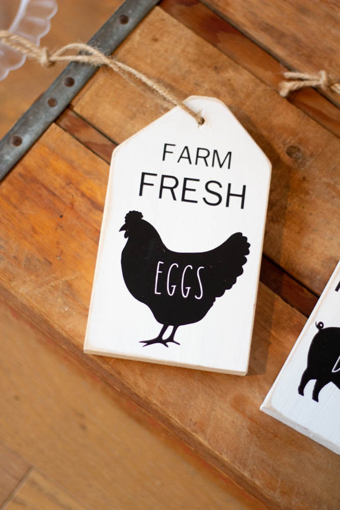 Wood Tag Sign / Farmhouse Style / Home Tier Tray Decor / Farm | Etsy