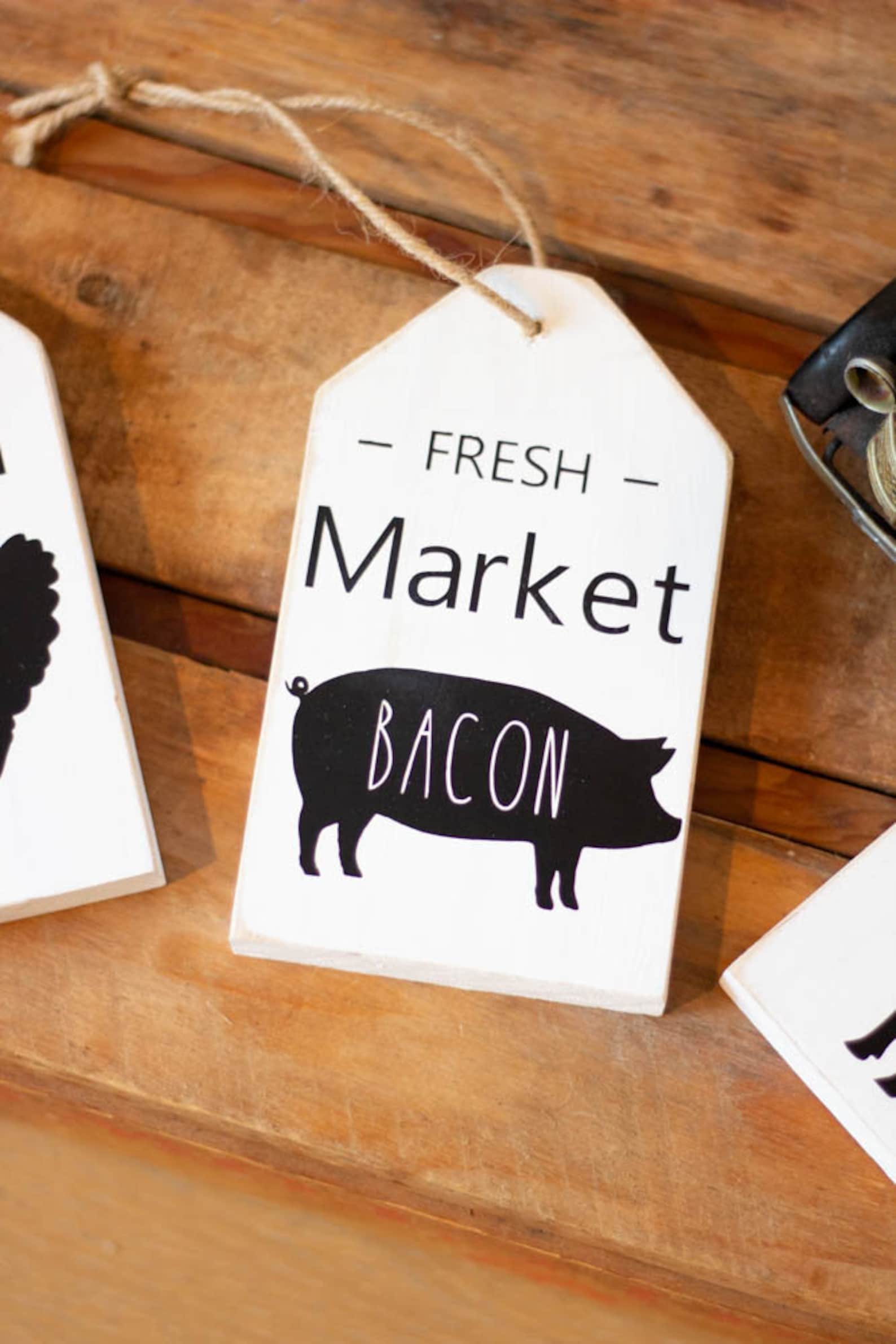 Wood Tag Sign / Farmhouse Style / Home Tier Tray Decor / Farm | Etsy