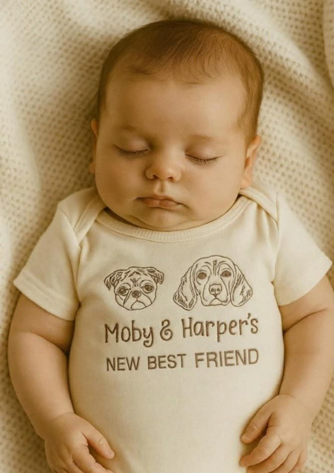 Embroidered New Best Friend Onesie®, Protected by Dog Onesie®,baby ...