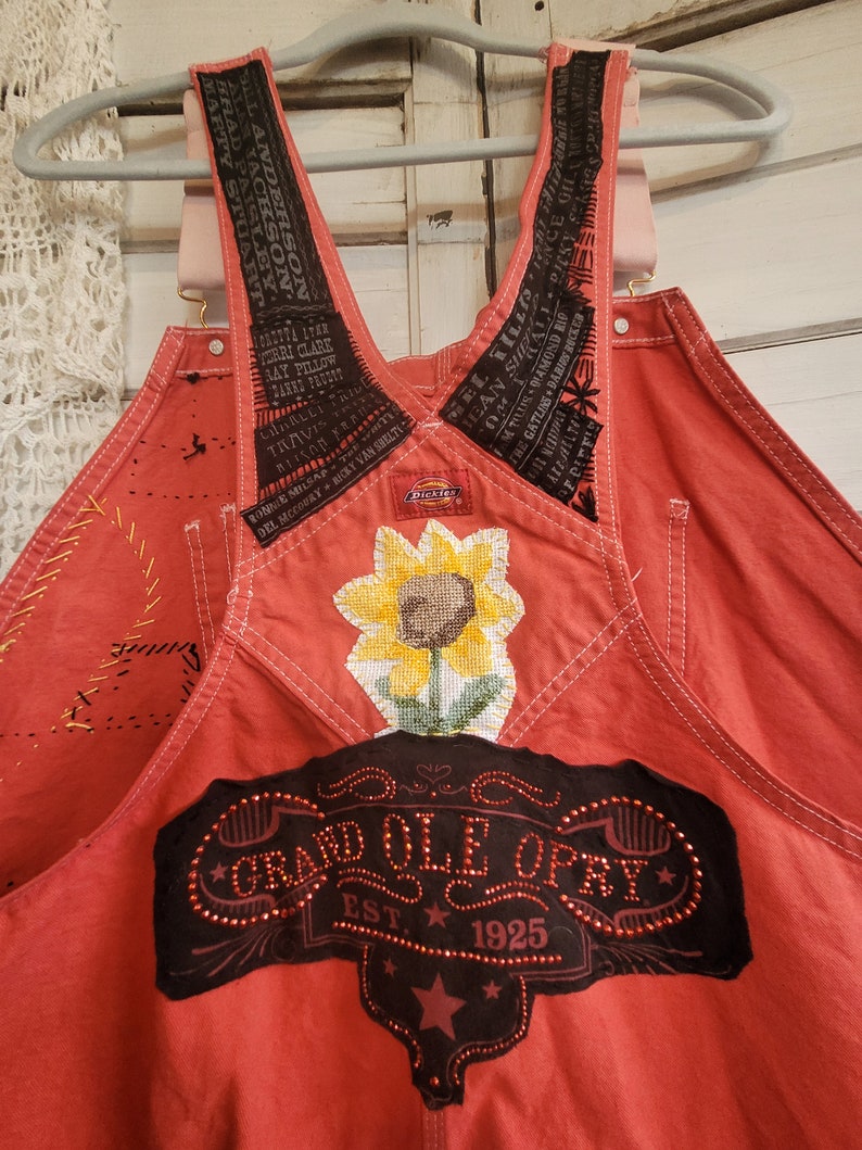 Dickies Brand Red Bib Overall Country Music Upcycle 46x32 - Etsy