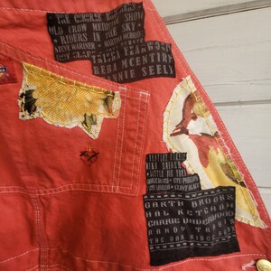 Dickies Brand Red Bib Overall Country Music Upcycle 46x32 - Etsy