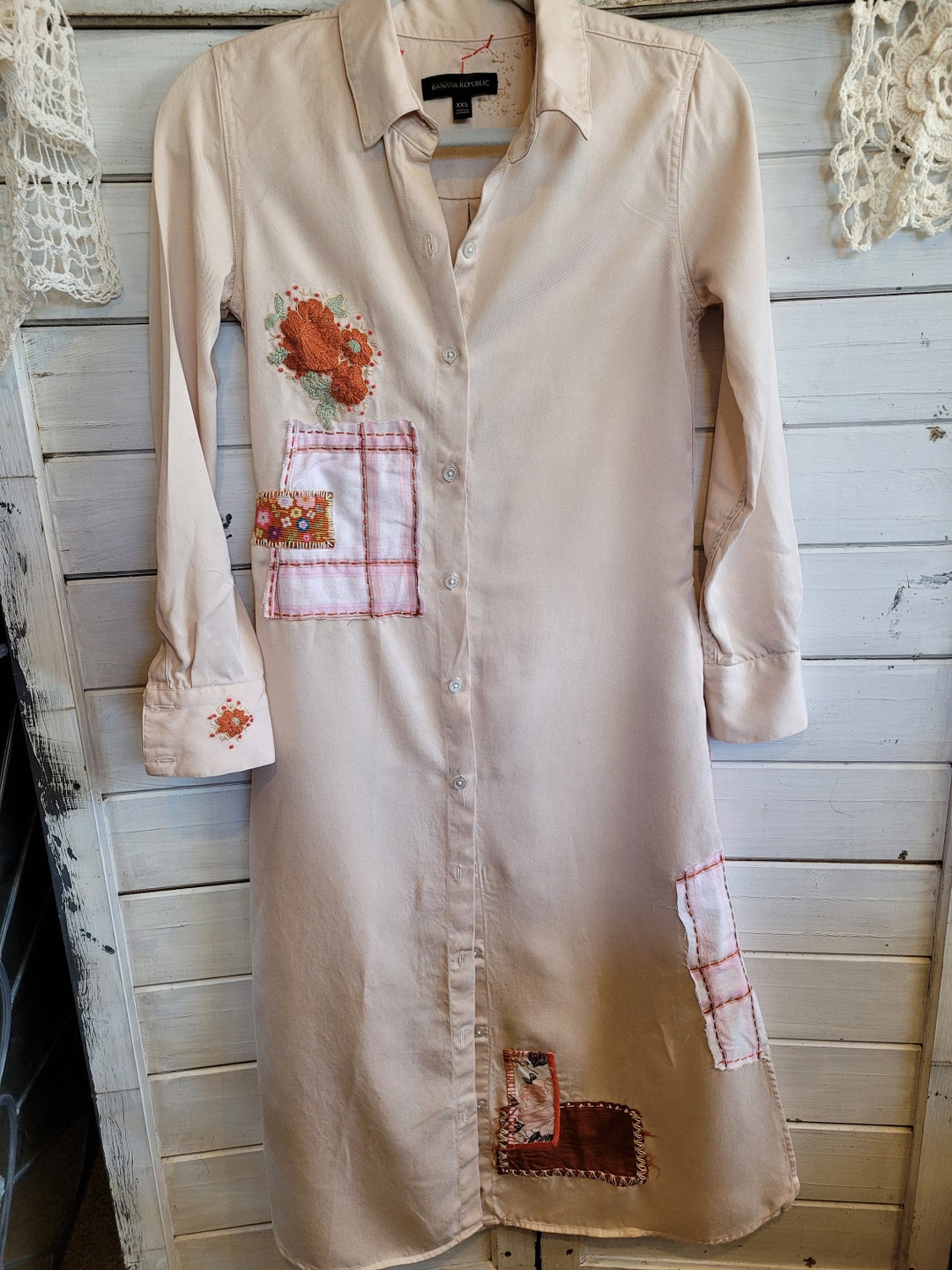 Banana Republic Upcycled Rusty Rose Duster Size XXS - Etsy