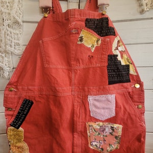 Dickies Brand Red Bib Overall Country Music Upcycle 46x32 - Etsy