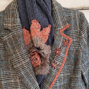 Blue Wool Plaid Jacket With Coordinating Scarf Upcycle - Etsy