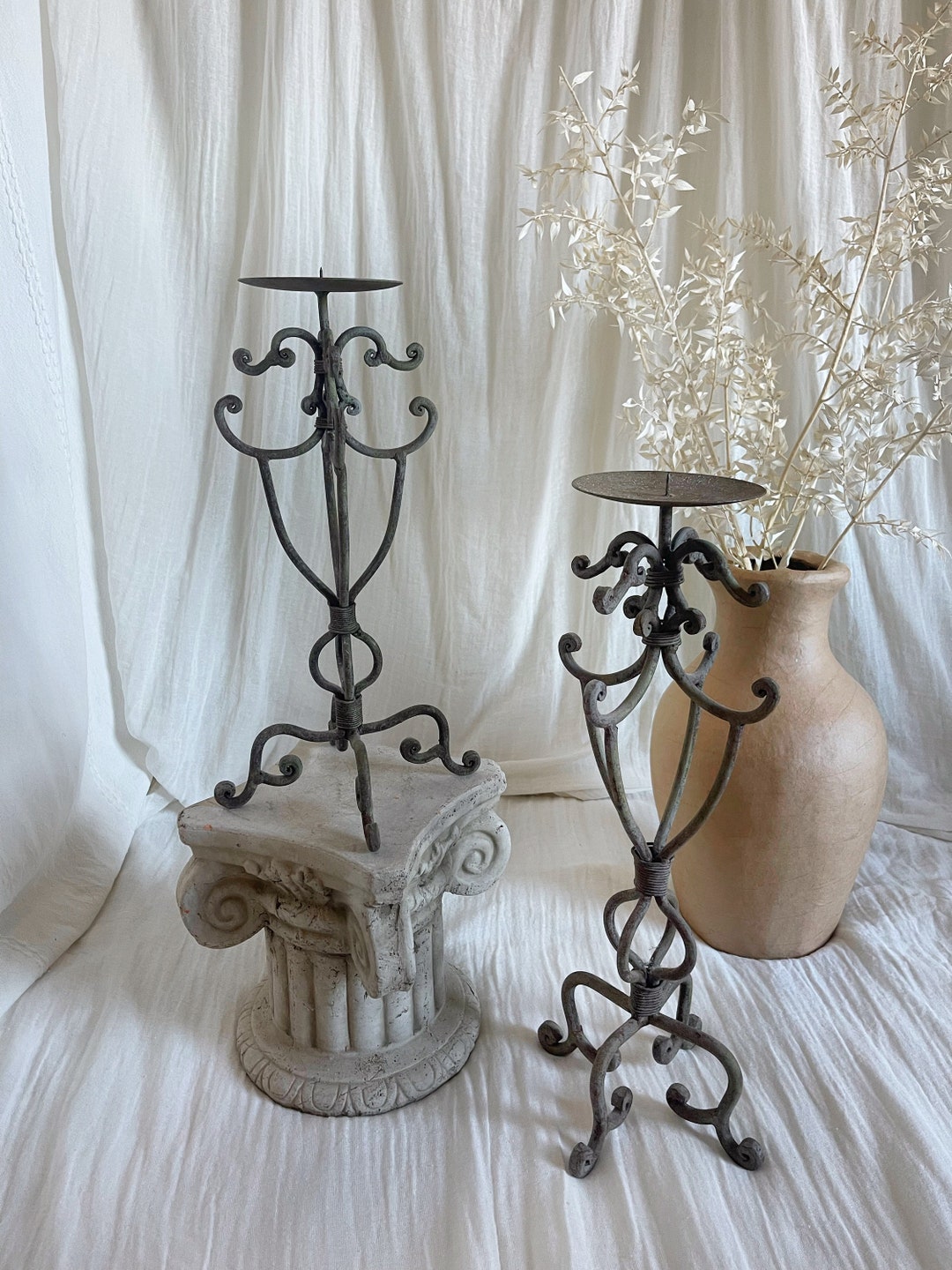 SET of Vintage Candle Holders - Etsy