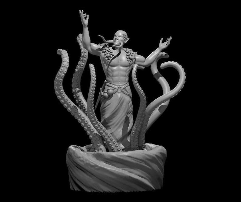 Kraken Priest D&D Pathfinder Tabletop Miniature TTRPG Mini - Etsy