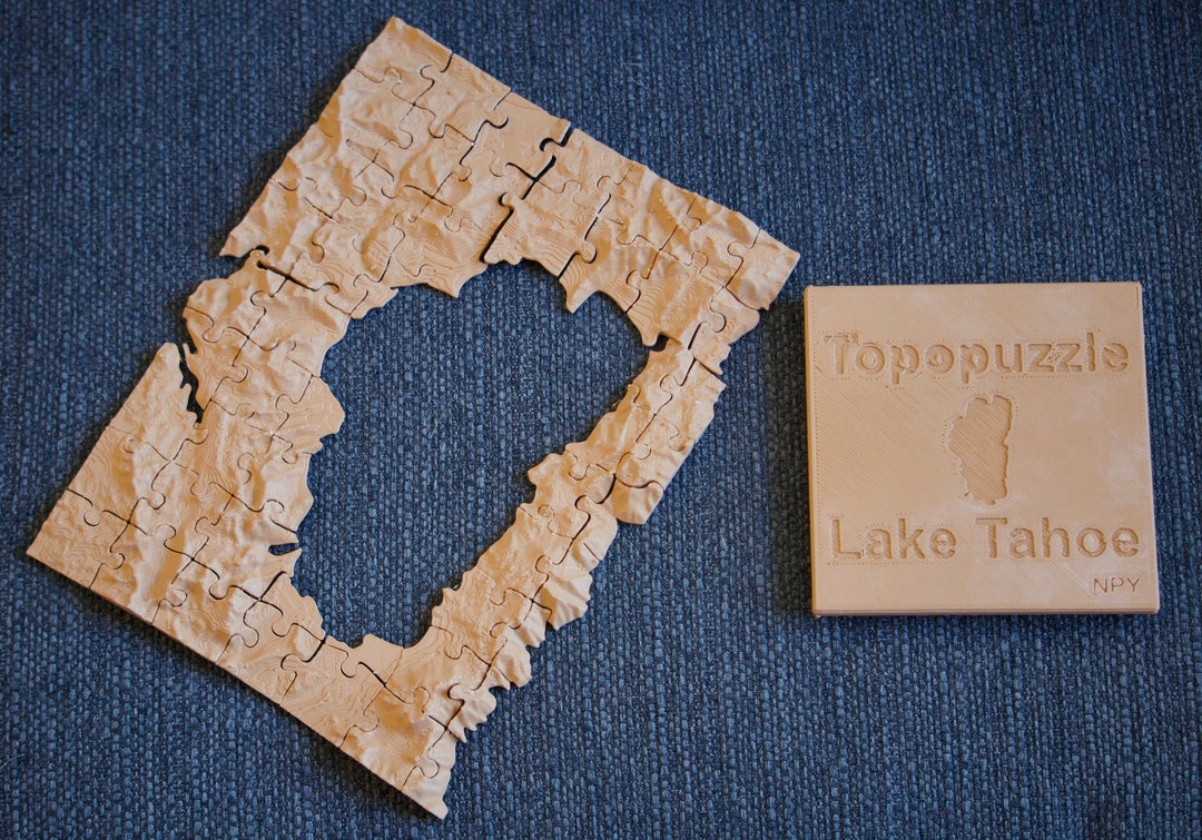 Topographical Puzzle of Lake Tahoe - Etsy