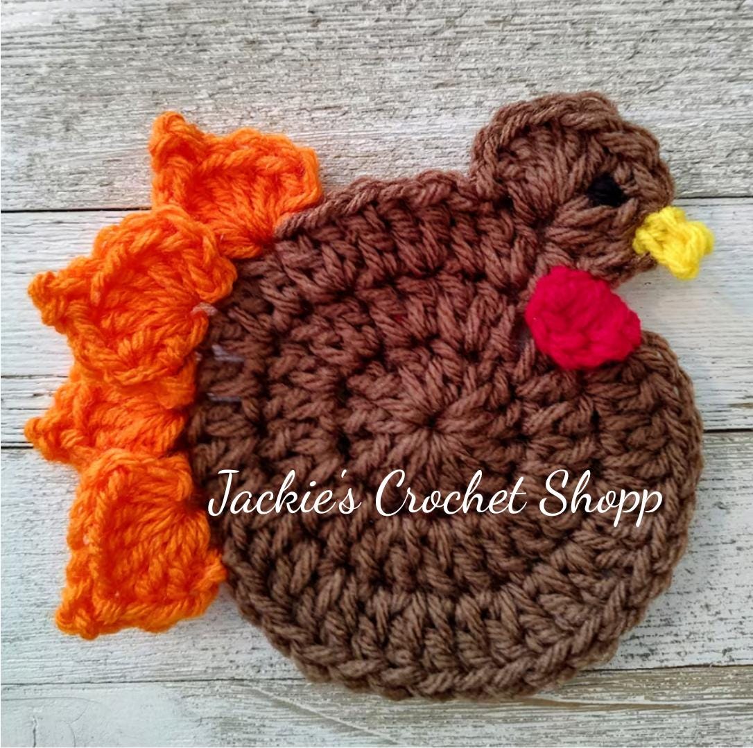 PDF Crochet Pattern, Crochet Turkey Coaster, Craft, Thanksgiving Decor ...