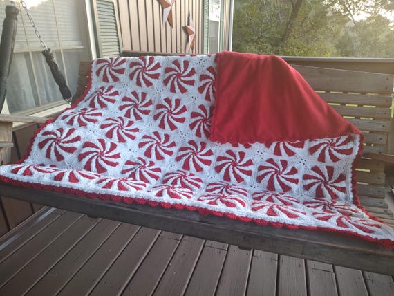 Peppermint Throw Crochet Pattern Only Digital Download To Etsy