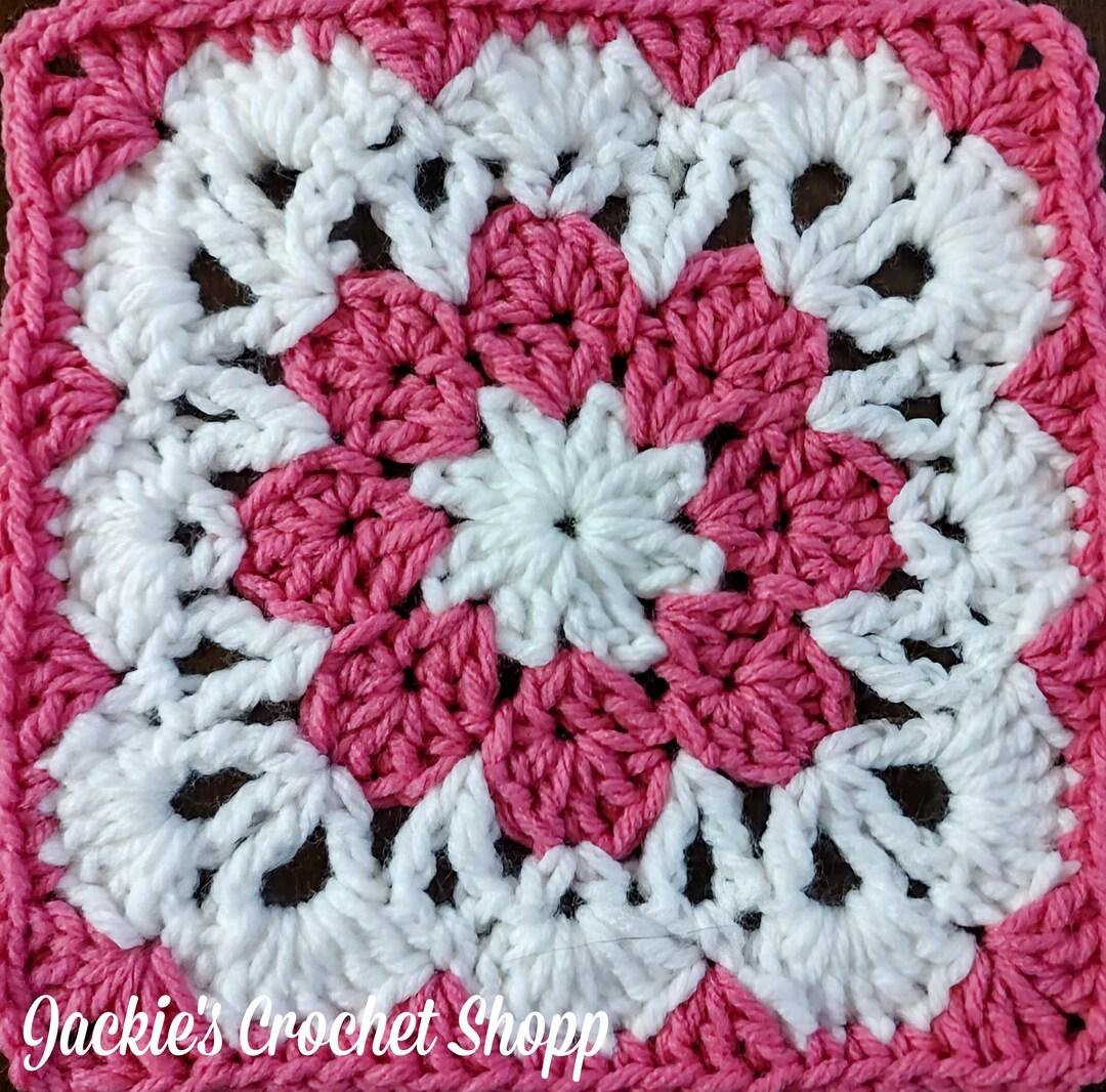 Petals & Shells Granny Square Crochet Pattern: Vintage Flower Design ...