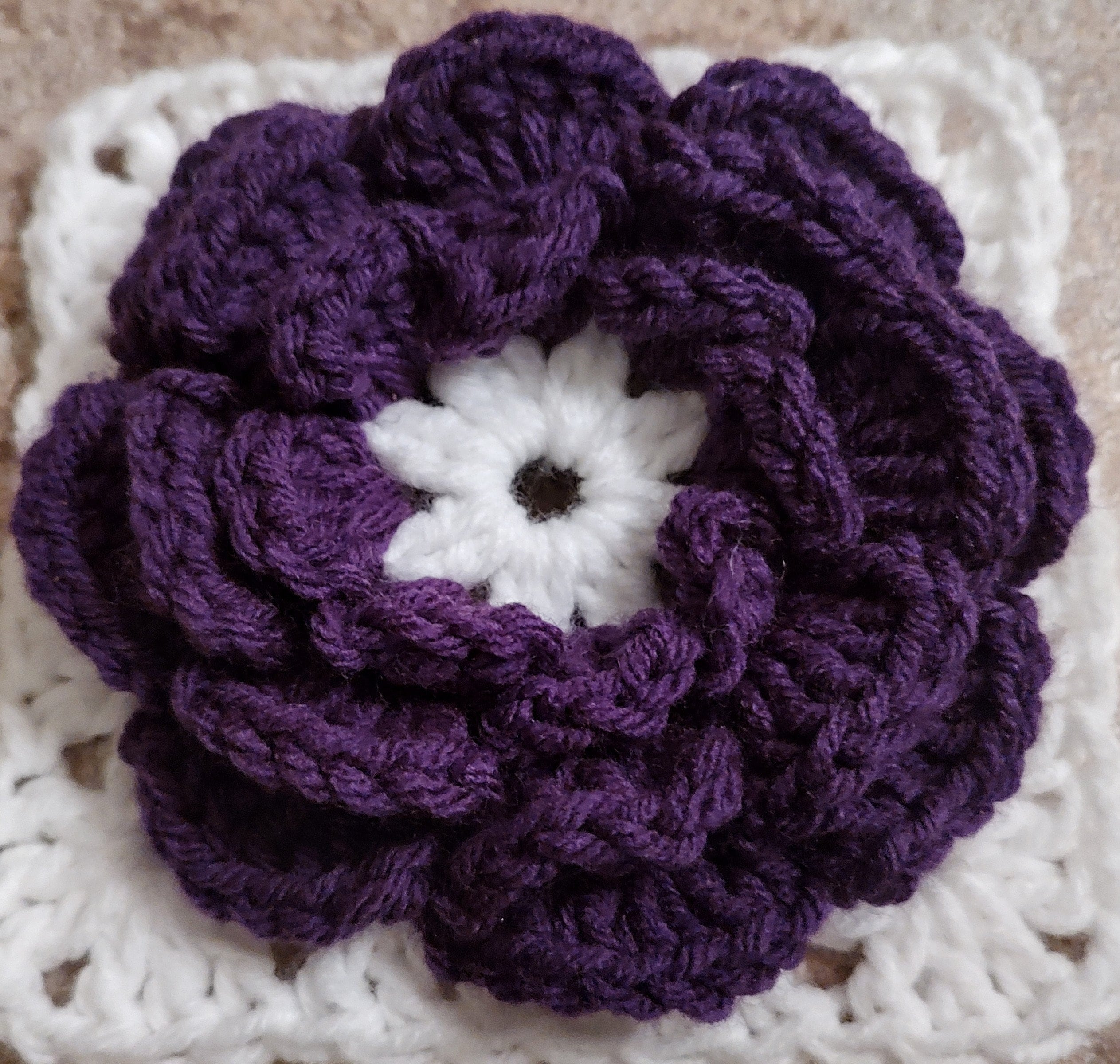 PDF Triple Layer Rose Granny Square, PDF Granny Square, Granny Pattern ...