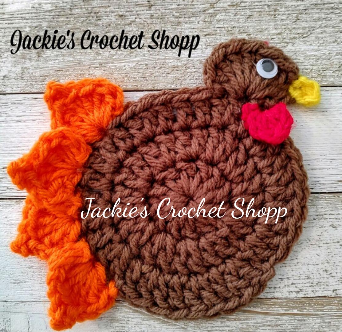 PDF Crochet Pattern, Crochet Turkey Coaster, Craft, Thanksgiving Decor ...
