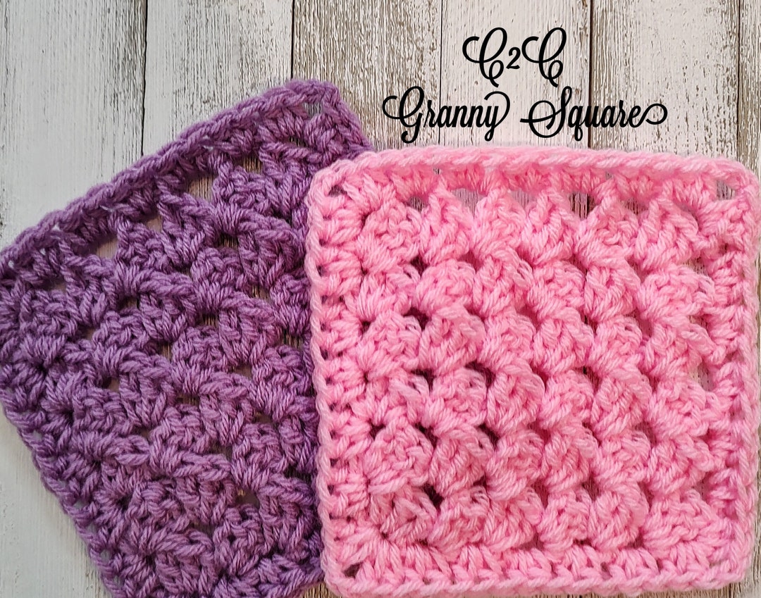 PDF Crocheted Granny Square Pattern, C2C PDF Pattern, Craft, Diy Craft ...