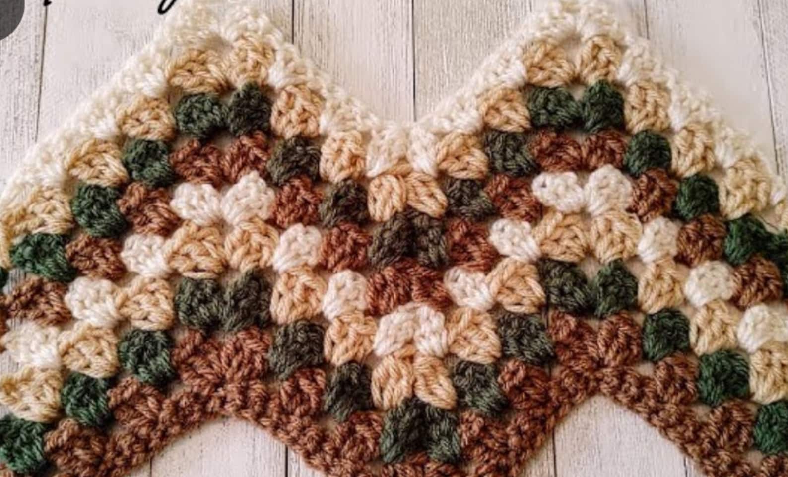 PDF Crochet Pattern, Granny Square Chevron Pattern, Crochet Pattern ...