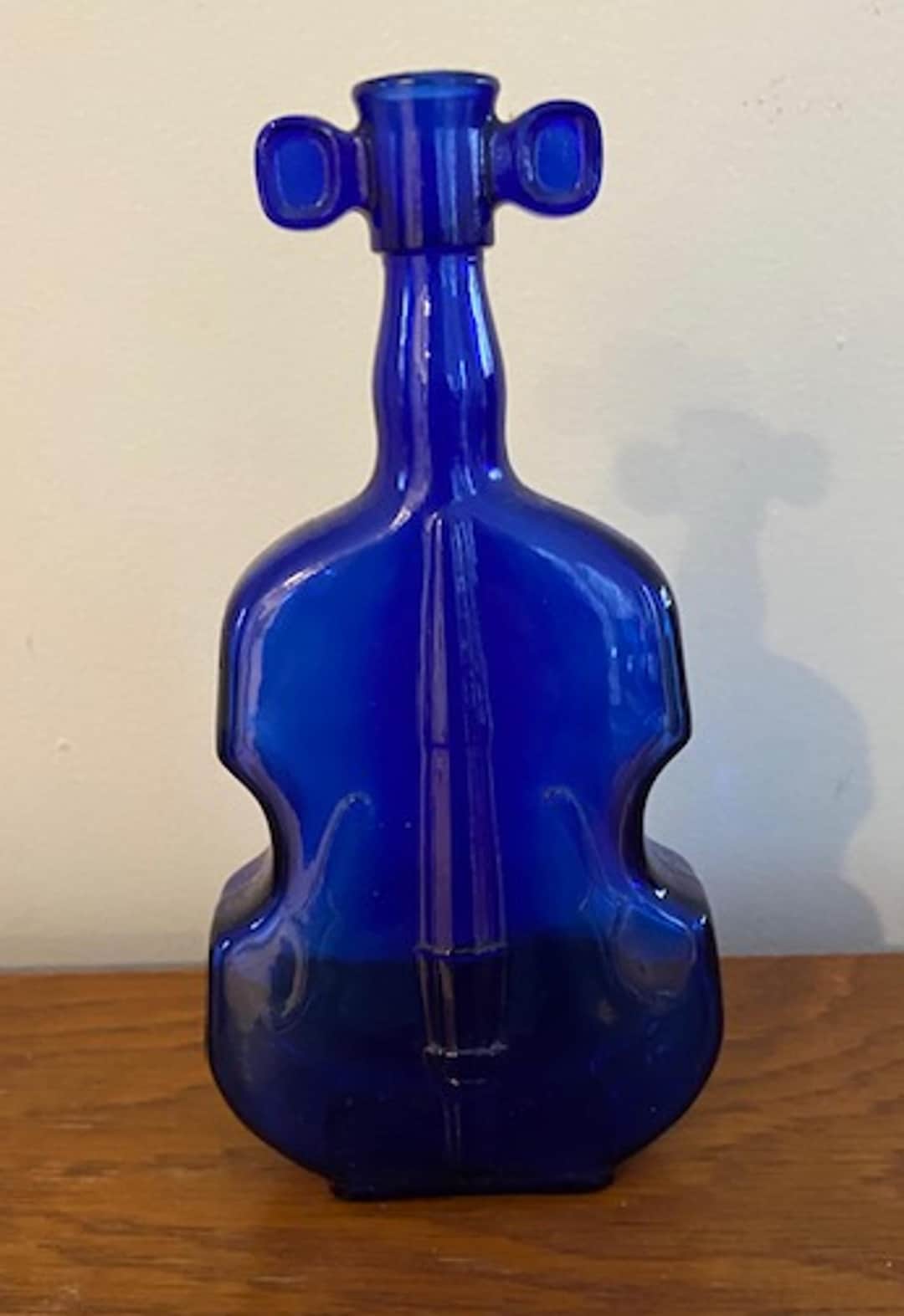 Vintage Cobalt Blue Cello Shaped Bottle. - Etsy