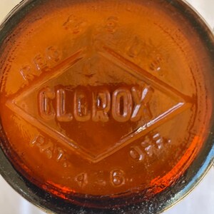 Vintage 1940s Amber Clorox Bottle 32 Oz. Embossed With CLOROX and 32 Oz ...