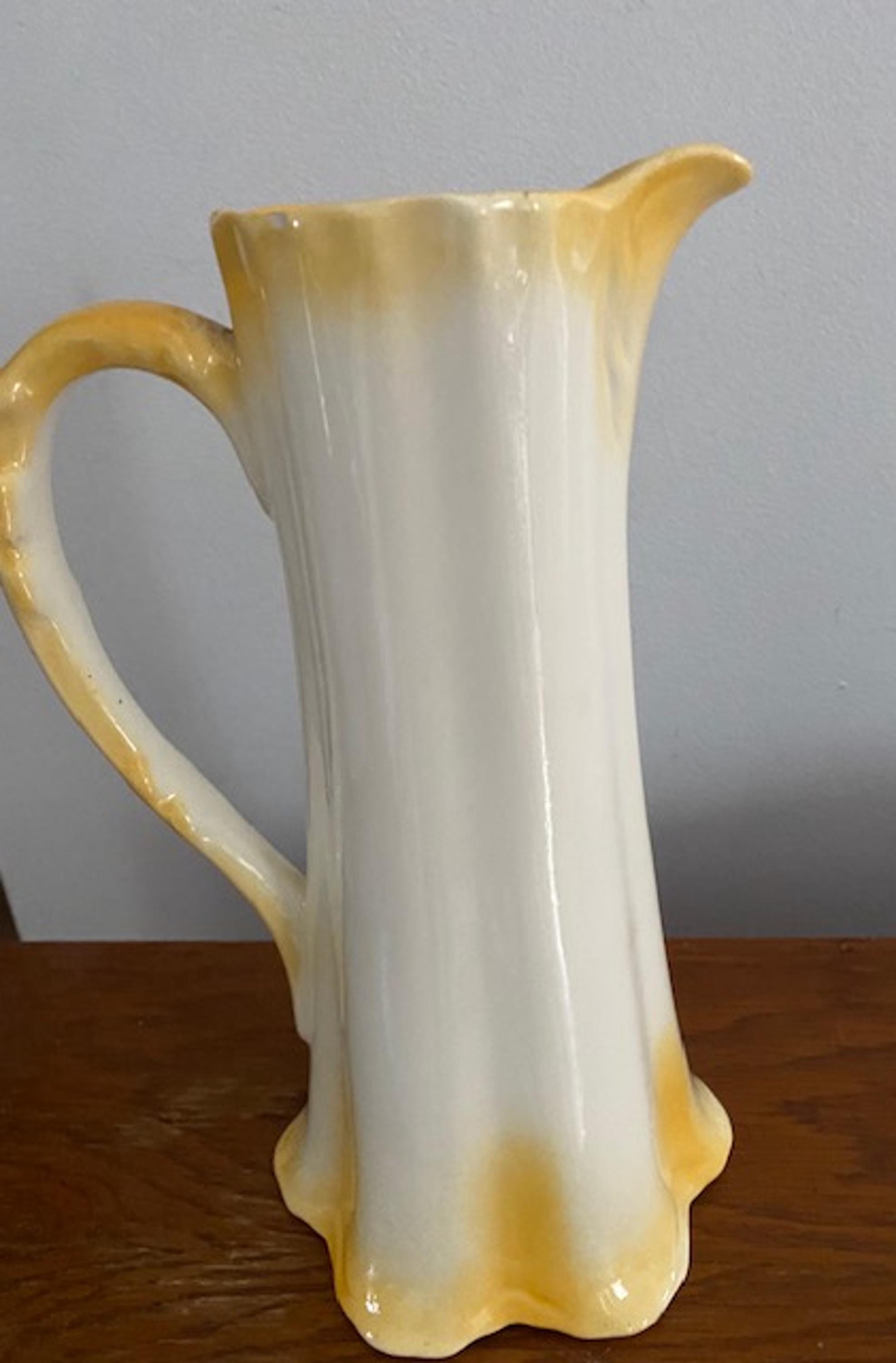 Vintage 1971 Cramer Mold Pitcher White With Yellow Roses and Yellow ...