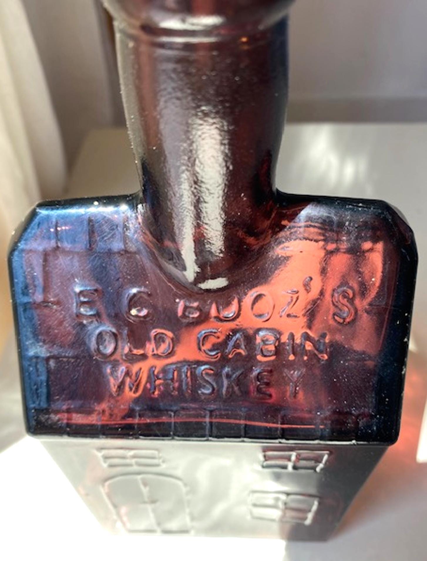 Vintage E. C. Booz's Old Cabin Whiskey Purple Wheaton Glass Bottle - Etsy