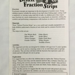 Math Manipulatives - Fraction Strips, Decimal Strips, Percentage Strips ...