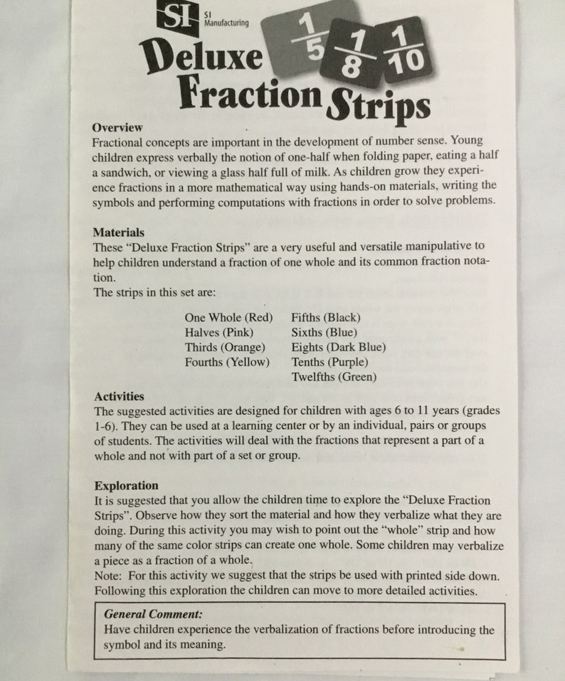 Math Manipulatives - Fraction Strips, Decimal Strips, Percentage Strips ...